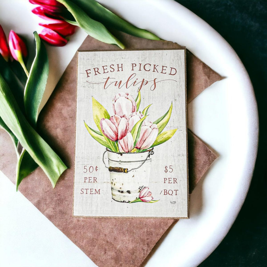Fresh Picked Tulips Wooden Sign + Many More Spring Home Decoration ...