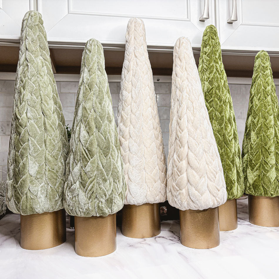 Velvet Christmas Trees With Golden Base | Large Luxury Holiday Decor ...
