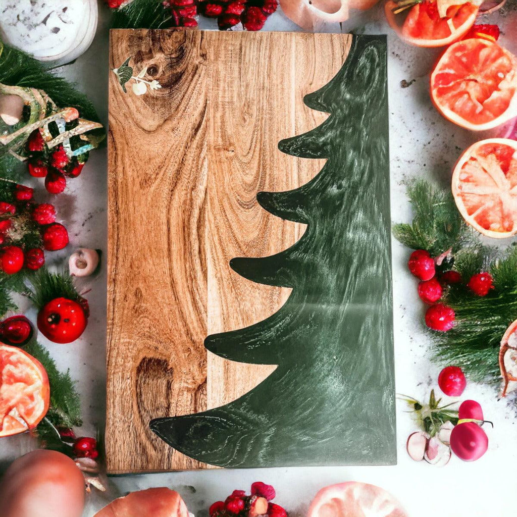 Christmas Tree Marble & Wood Large Charcuterie Board – Gia Roma