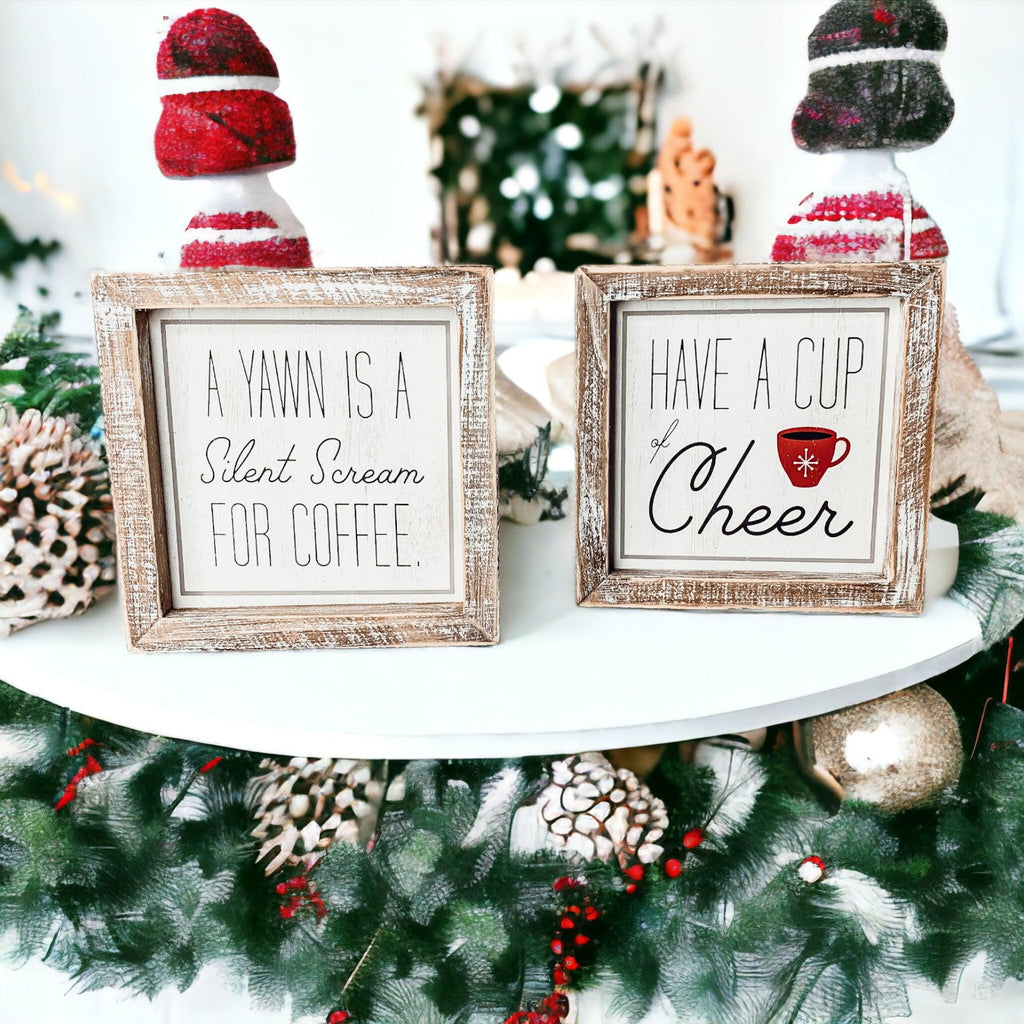 Christmas Coffee Bar Signs & Decorations, Farmhouse Holiday Signs – Gia ...