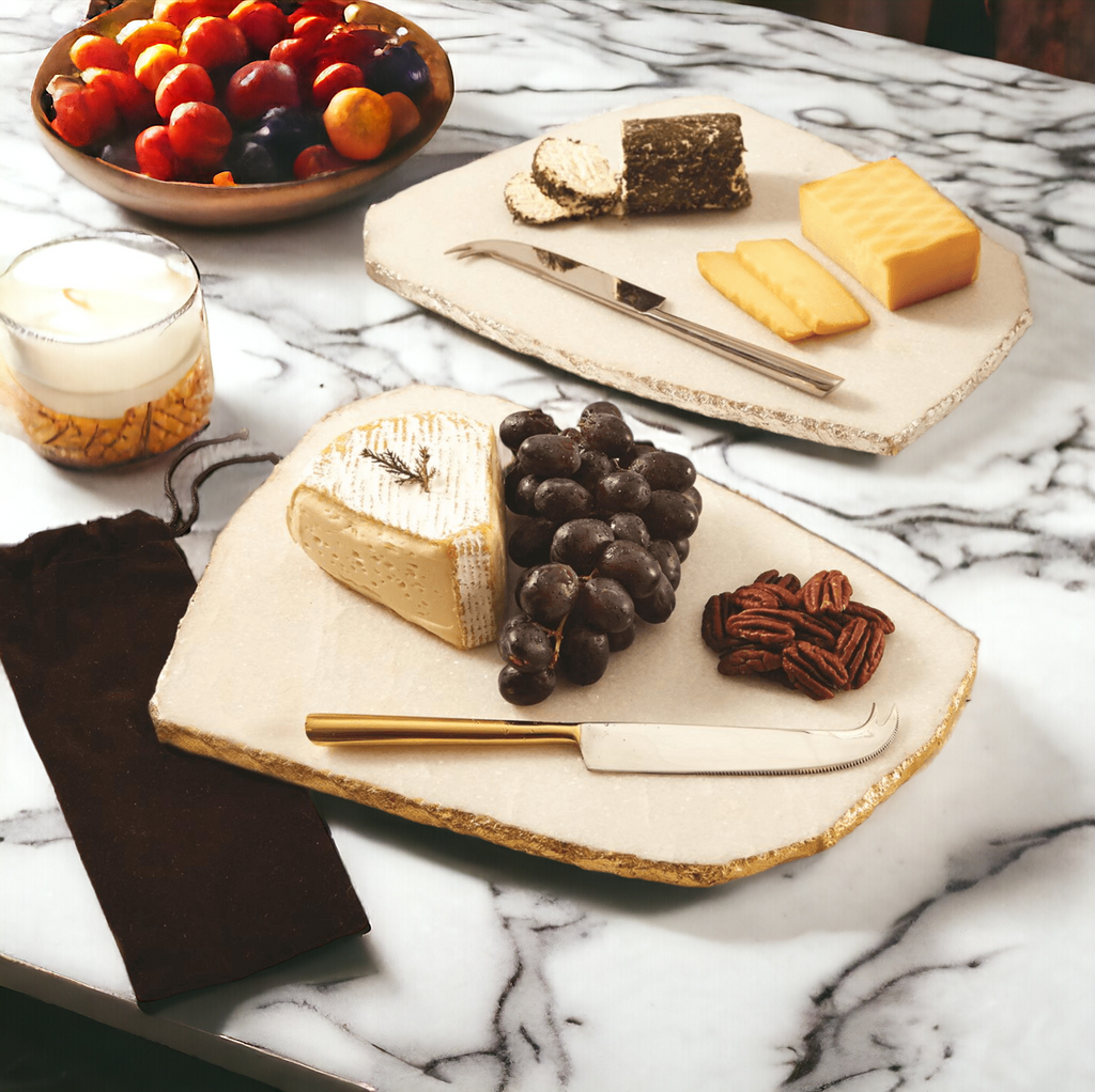 Marble Cheese Set | Gold Edge or Silver Marble Set – Gia Roma
