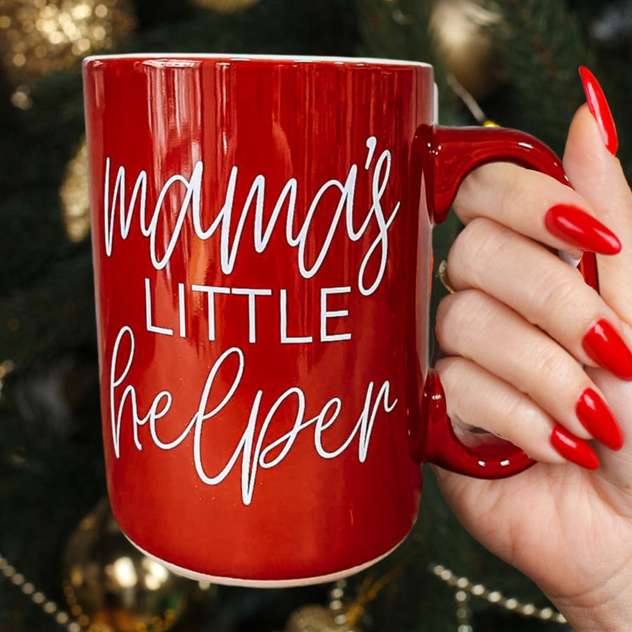 Mama's Little Helper Coffee Mug | Ceramic | Red or Green – Gia Roma