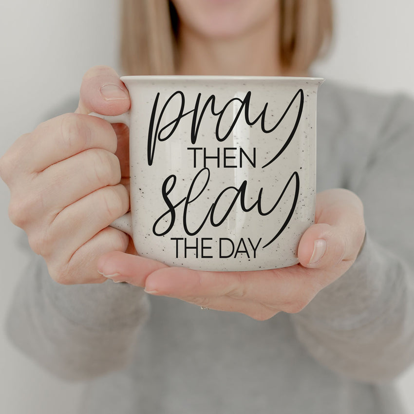 Pray Then Slay the Day Mug – Inspirational Christian Coffee Cup Gift ...