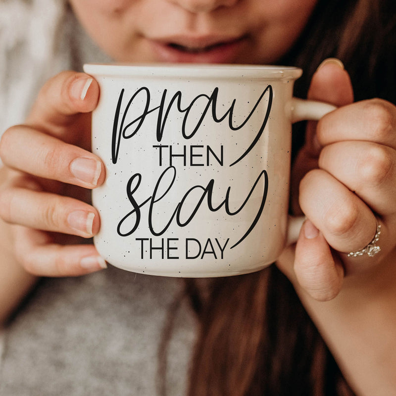 Pray Then Slay the Day Mug – Inspirational Christian Coffee Cup Gift ...