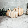 Wooden Pumpkin Trio Set, Handmade Wood Pumpkin Decor – Gia Roma