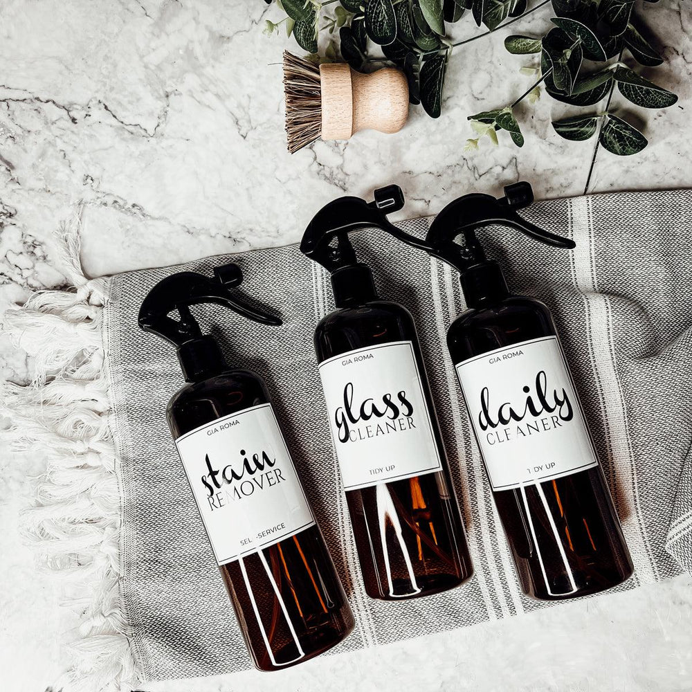 Modern Cleaning Bottles with Spray Pump - Reusable + Refillable – Gia Roma