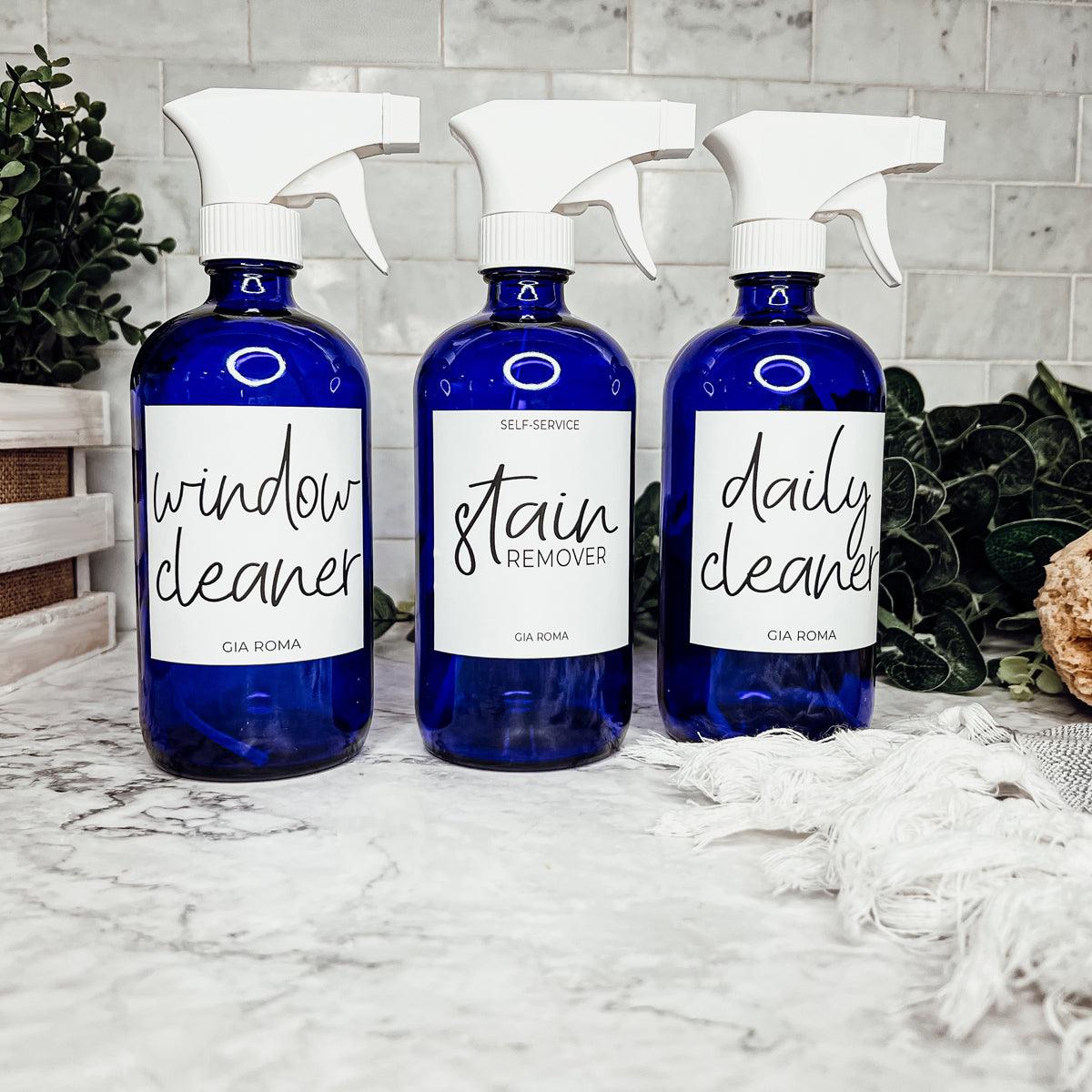 Glass Cleaning Bottles with Spray Pump - Farmhouse Reusable Cleaning ...