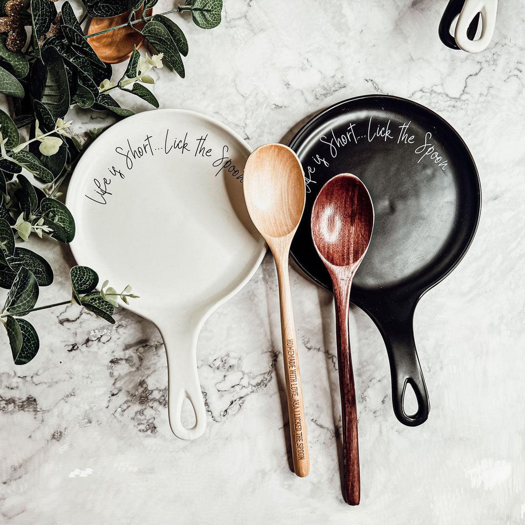 Spoon rests Handmade Ceramic - 2 Colors - Many Funny Quotes – Gia Roma